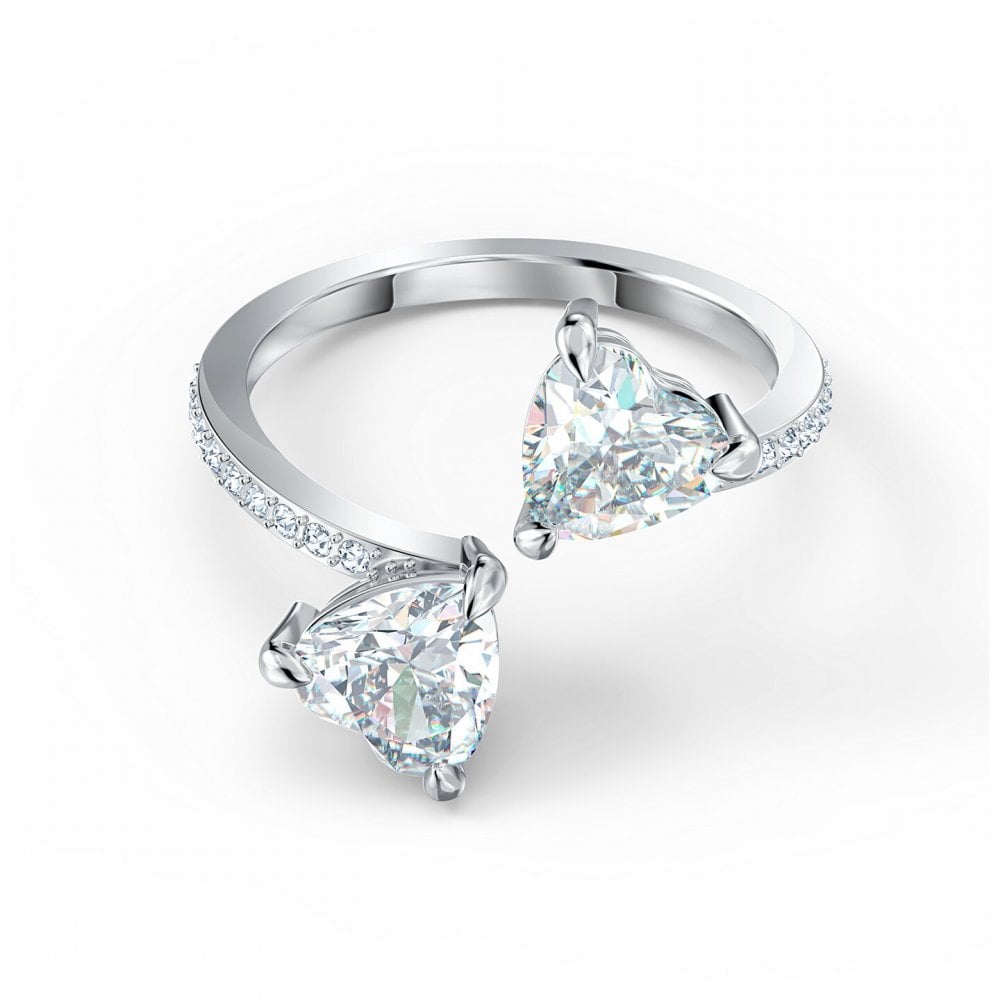 Swarovski Jewellery Swarovski Attract Soul Rhodium plated Heart Ring ...