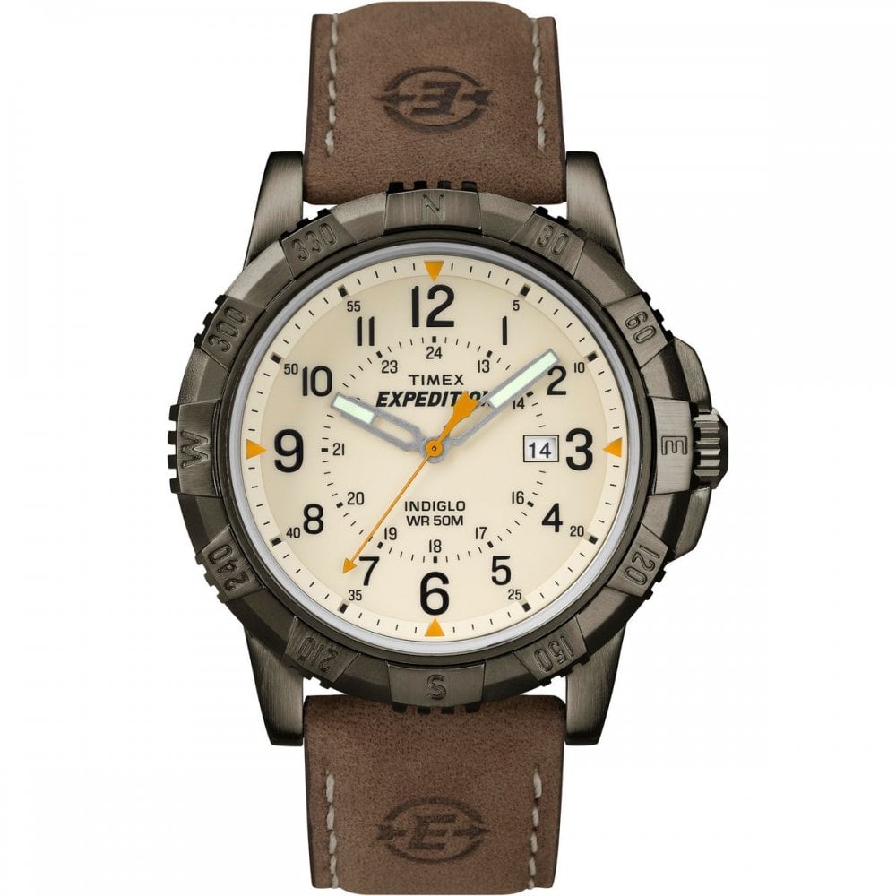 Timex Gents Expedition Rugged Field Brown Leather Strap Watch - Watches ...